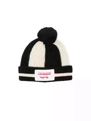 CHARLES JEFFREY Striped Beanie - Black