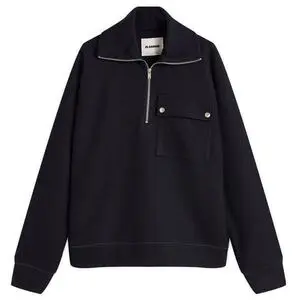 JIL SANDER Felted Wool Quarter-zip Jumper