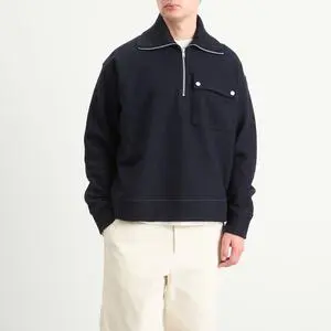 JIL SANDER Felted Wool Quarter-zip Jumper
