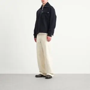 JIL SANDER Felted Wool Quarter-zip Jumper