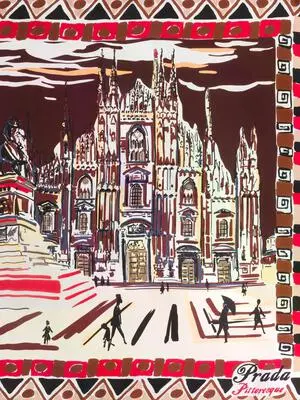 Prada Pittoresque Milan Silk Foulard