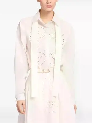 Elie Saab Monogram-embroidered Shirt - Neutrals