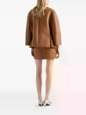 Prada Textured Leather Mini Skirt