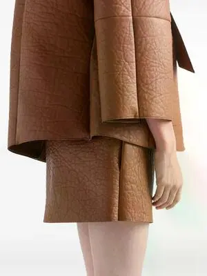 Prada Textured Leather Mini Skirt