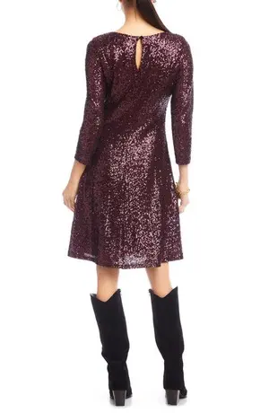 Karen Kane Sequin Fit & Flare Dress
