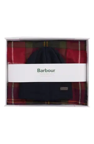 Barbour Swinton Tartan Scarf & Beanie Set