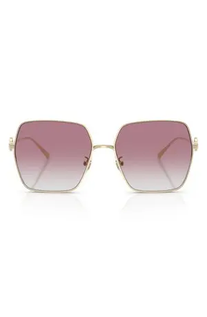 Tory Burch 58mm Gradient Square Sunglasses - Shiny Light Gold/grey Violet