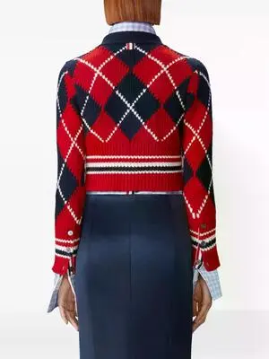 Thom Browne Argyle-intarsia Merino-wool Cardigan