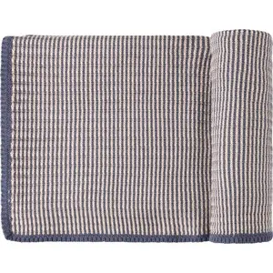 ELY'S & CO. Looms Thin Stripe Collectionblanket - Blue/ivory