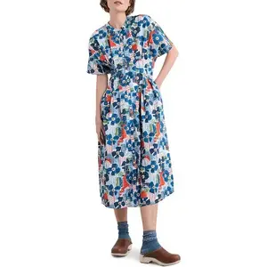 SEASALT CORNWALL Lamorna Print Organic Cotton Midi Dress