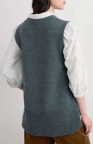 SEASALT CORNWALL Coupling Merino Wool Blend Vest - Knit Melange Light Nickel