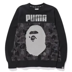 A BATHING APE X Puma Abc Camo Crewneck Sweatshirt - Black