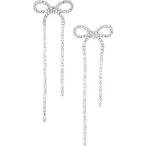 Bp. Sparkle Bow Earrings - Rhodium