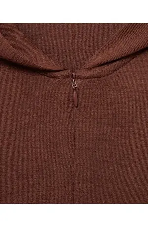 Mango Wool Zip Hoodie - Cognac