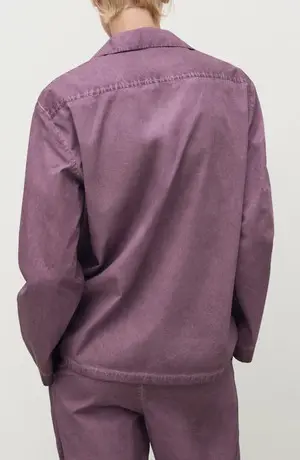 Mango Garment Dyed Button-up Shirt - Plum