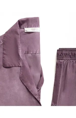 Mango Garment Dyed Button-up Shirt - Plum