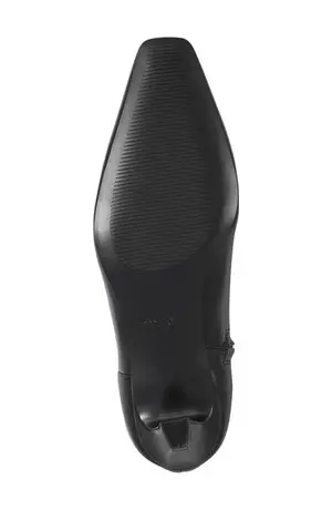 Marc Fisher Danai Leather Kitten Heel Booties - Black Leather