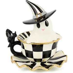 MACKENZIE-CHILDS Check Teacup Ghost Decor - Courtly