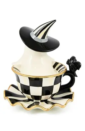 MACKENZIE-CHILDS Check Teacup Ghost Decor
