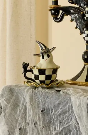 MACKENZIE-CHILDS Check Teacup Ghost Decor