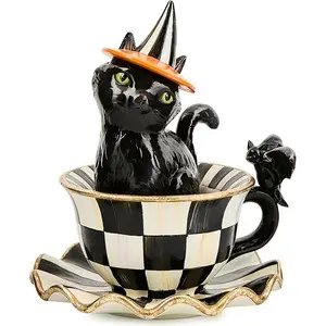 MACKENZIE-CHILDS Check Teacup Ghost Decor - Courtly