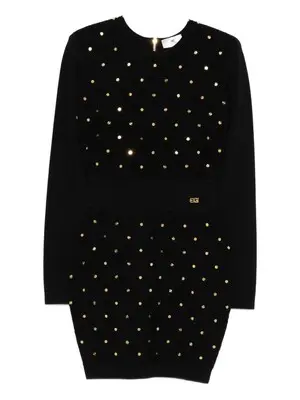 Elisabetta Franchi Knitted Mini Dress - Black