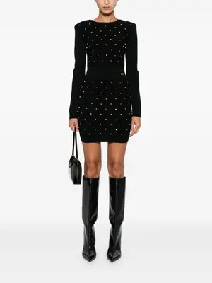 Elisabetta Franchi Knitted Mini Dress - Black