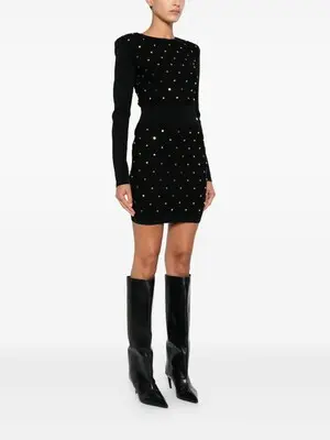 Elisabetta Franchi Knitted Mini Dress - Black