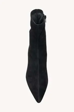 THE ROW Liisa Kitten Boot In Suede - Black