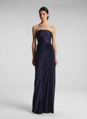 Strapless Pleated Maxi Dresses