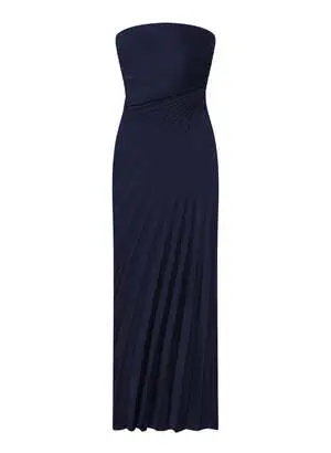 A.L.C. Bianca Strapless Pleated Maxi Dress - Riviera