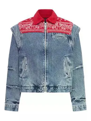 PDF Bandana-panel Denim Jacket - Blue