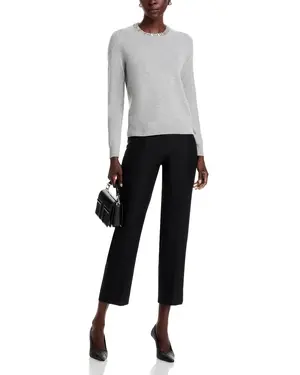 Bloomingdale'S Crystal Trim Cashmere Sweater