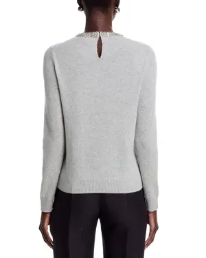 Bloomingdale'S Crystal Trim Cashmere Sweater