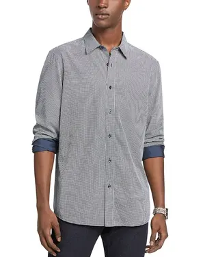 Michael Kors Geometric Perfect Classic Fit Button Down Shirt - Midnight