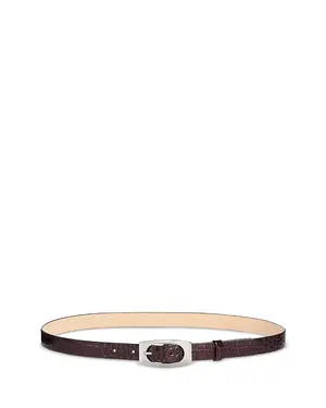 Rag & Bone Rory Croc Embossed Belt - Bordeaux Croc