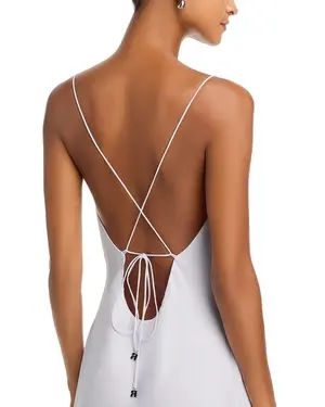 ROTATE BY BIRGER CHRISTENSEN Chiffon Slip Dress With Ruffled Hem - Lavender
