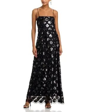 ROTATE BY BIRGER CHRISTENSEN Sequin Embellished Slip Dress