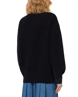 Max Mara Signature Vanda Collared Wool & Cashmere Sweater - Ultramarine