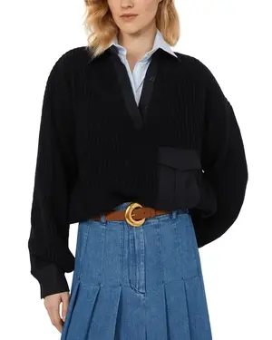 Max Mara Signature Vanda Collared Wool & Cashmere Sweater - Ultramarine