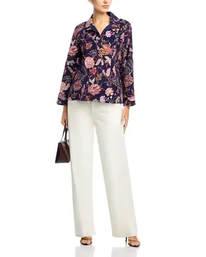 Tommy Bahama Floral Cord Popover Top
