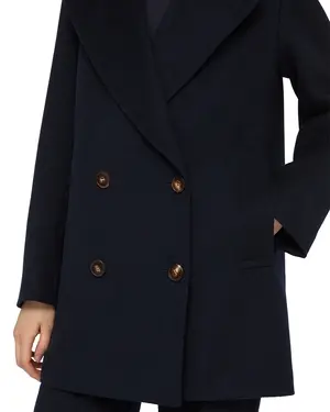 Lafayette 148 New York Camel Hair Double Breasted Pea Coat