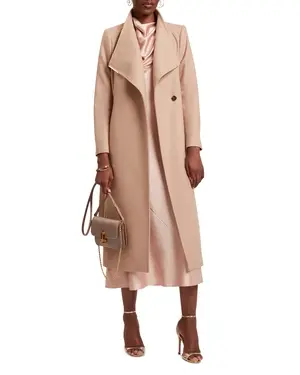 Ted Baker London Wool Blend Wrap Coat - Camel