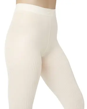 Hue Opaque Control Top Sheer Rib Tights - Ivory