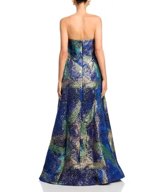 Rickie Freeman For Teri Jon Jacquard Gown - Cobalt Multi