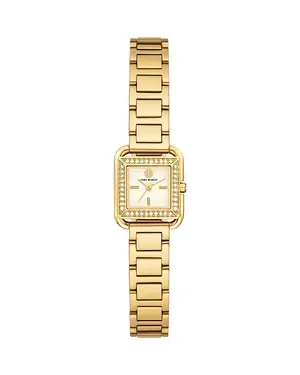 Tory Burch Kira Square Small Watch - White/gold