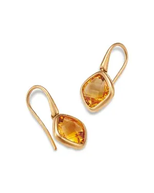Bloomingdale'S Gemstone Cushion Drop Earrings In 14k Yellow Gold - Citrine