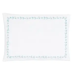 CHRISTIAN FISCHBACHER Foglia Embroidered Sateen Pillowcase, Standard - Blue