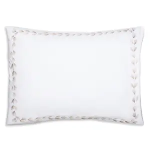 CHRISTIAN FISCHBACHER Foglia Embroidered Sateen Pillowcase, Standard - Metallic