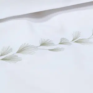 CHRISTIAN FISCHBACHER Foglia Embroidered Sateen Pillowcase, Standard - Olive Green